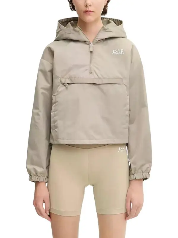 SPORTY & RICH Hooded Pouch-pocket Jacket - Neutrals