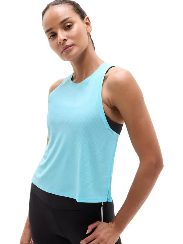 Athleta Grid Knit Tank - Aqua