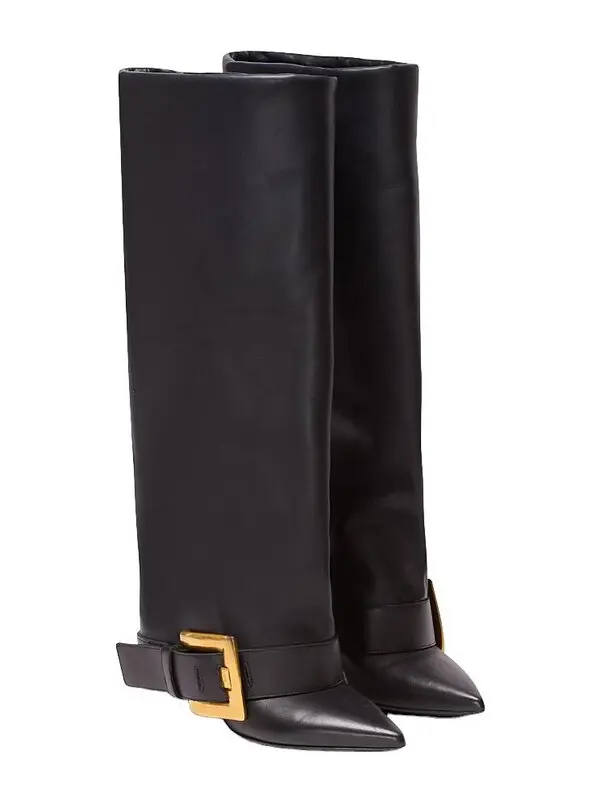 Balmain Anthem Calfskin Leather Boots - Black