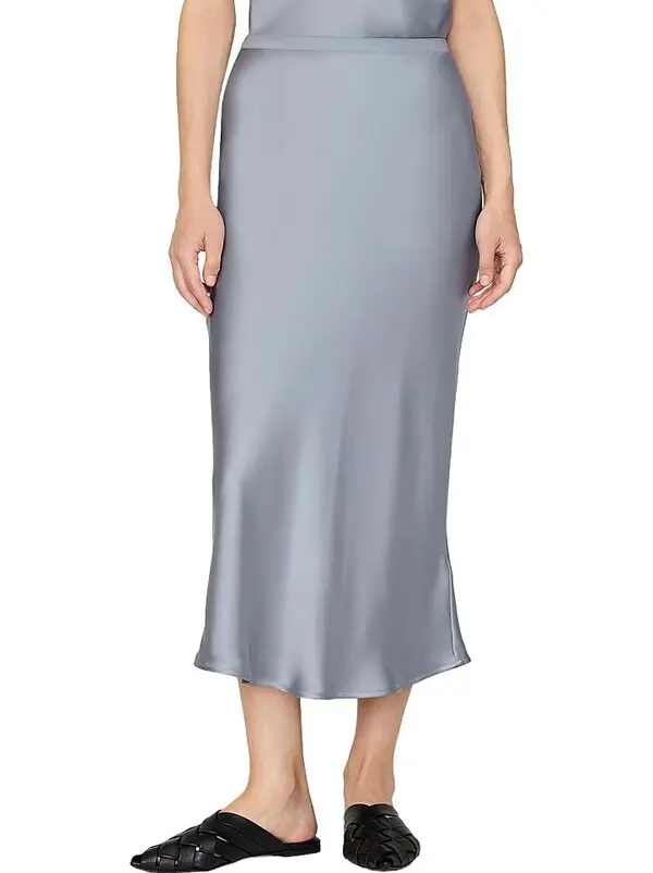 ANINE BING Bar Silk Skirt - Pastel Blue