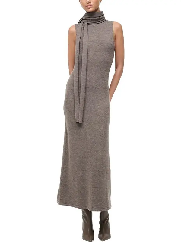 Staud Canal Merino Wool Midi Dress - Truffle