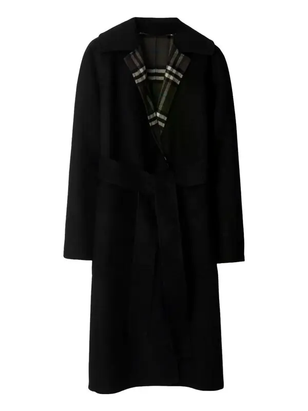 Burberry Belted Reversible Wool Coat - Black
