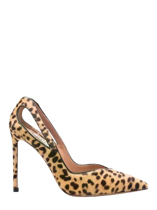 AQUAZZURA 105mm Leopard-print Cut-out Pumps - Neutrals
