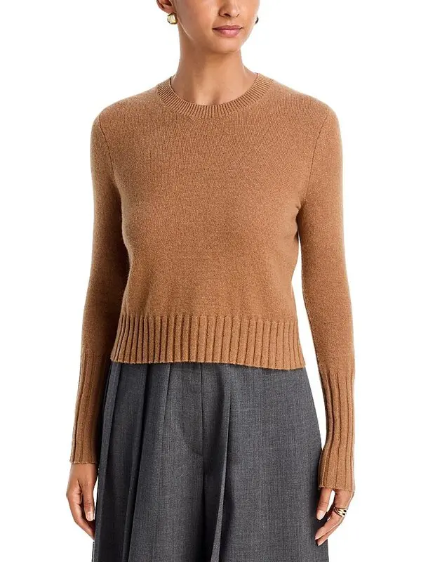 Guest In Residence Cashmere Shrunken Crewneck Sweater - Almond