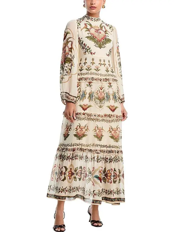 Farm Rio Majestic Hearts Maxi Dress - Majestic Hearts Cream