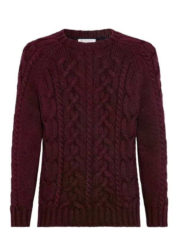 Brunello Cucinelli Cable-knit Cashmere Sweater - Red
