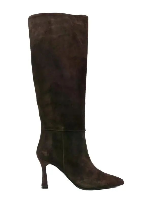 EVALUNA 90mm Suede Knee-high Boots - Brown