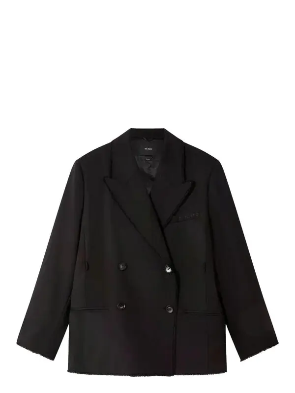 Axel Arigato Frayed Double-breasted Blazer - Black