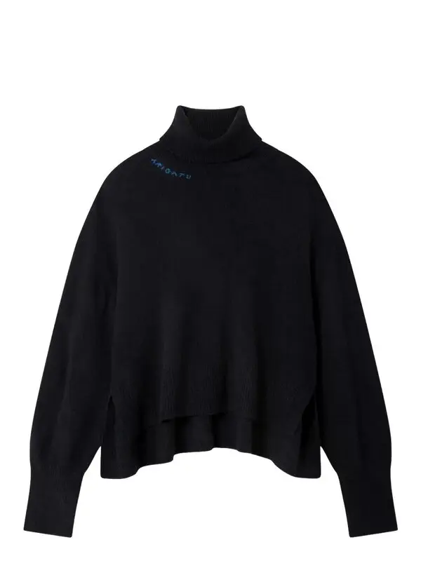 Axel Arigato Embroidered Turtleneck Wool-blend Sweater - Blue