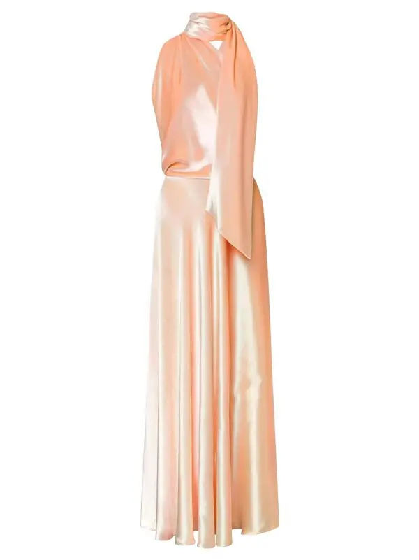 Alberta Ferretti Satin Long Dress - Pink