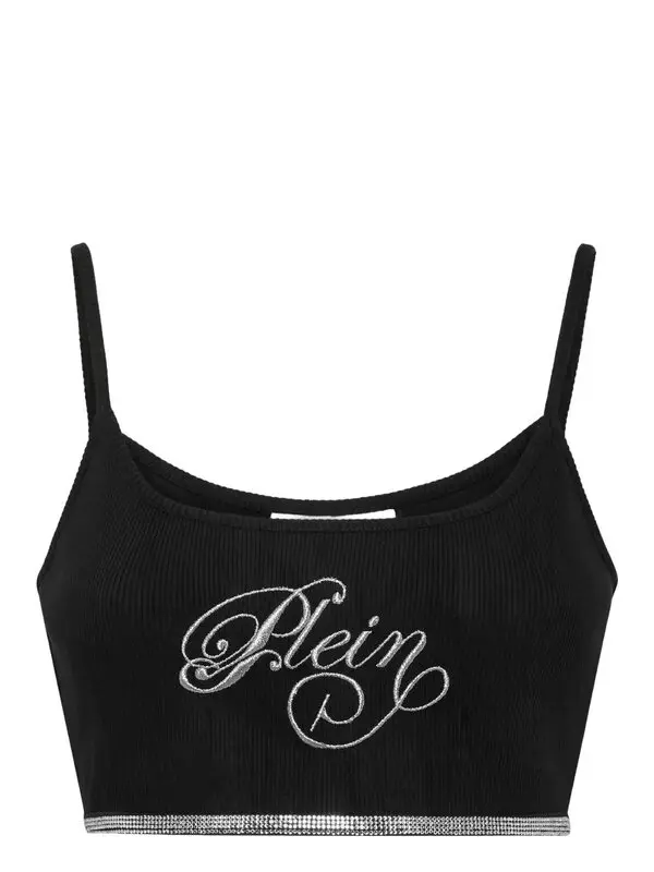 Philipp Plein Strass Signature Mini Tank Top - Black