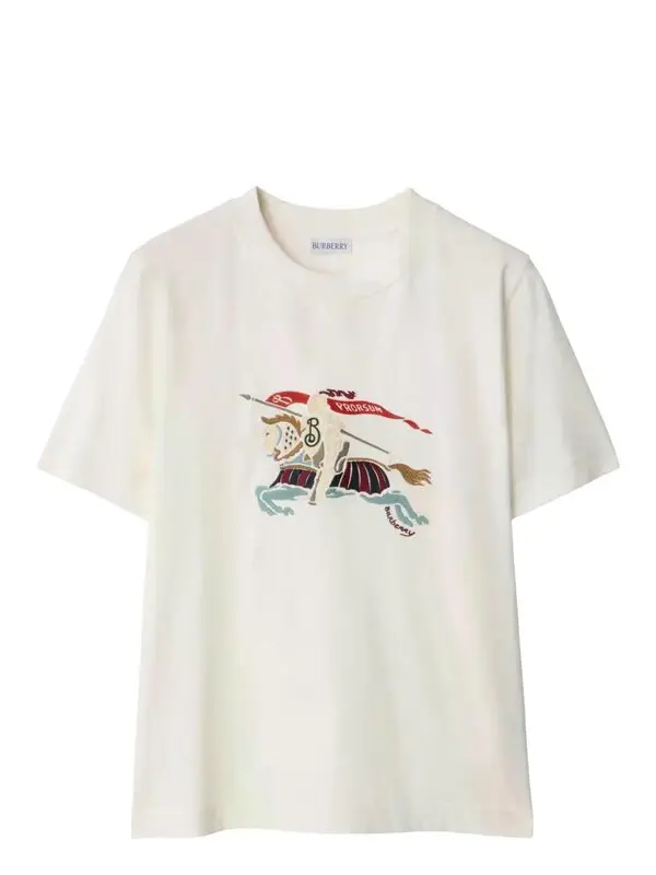 Burberry Embroidered Cotton T-shirt - White