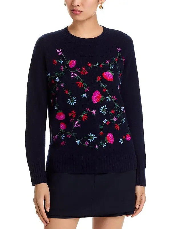 Bloomingdale'S Cashmere Crewneck Sweater - Navy