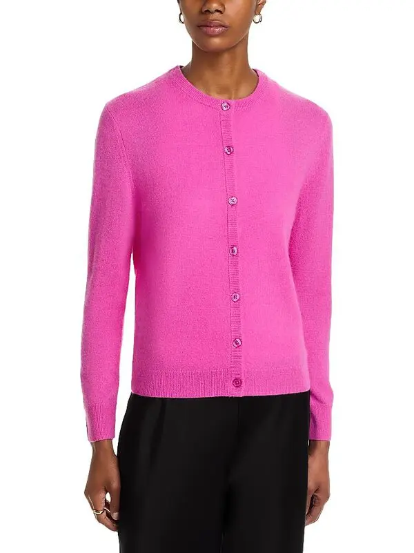 Bloomingdale'S Cashmere Crewneck Cardigan Sweater - Fruit Punch
