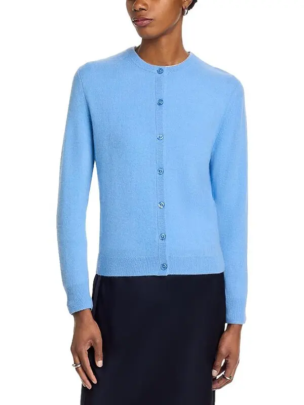 Bloomingdale'S Cashmere Crewneck Cardigan Sweater - Heather Sky