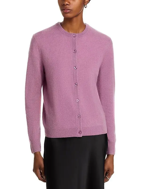 Bloomingdale'S Cashmere Crewneck Cardigan Sweater - Purple Clay