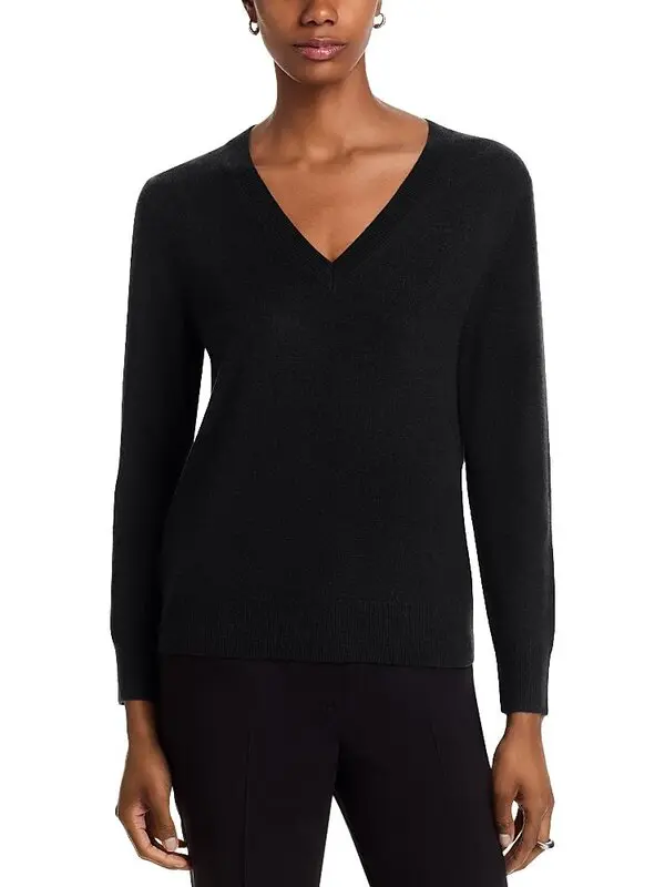 Bloomingdale'S 100% Cashmere V-neck Sweater - Black