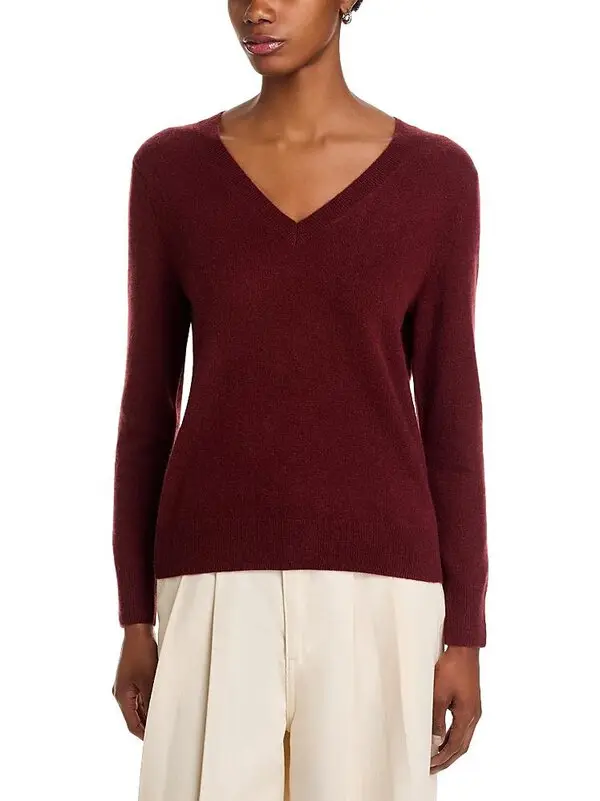 Bloomingdale'S Cashmere V-neck Sweater - Burnt Caramel