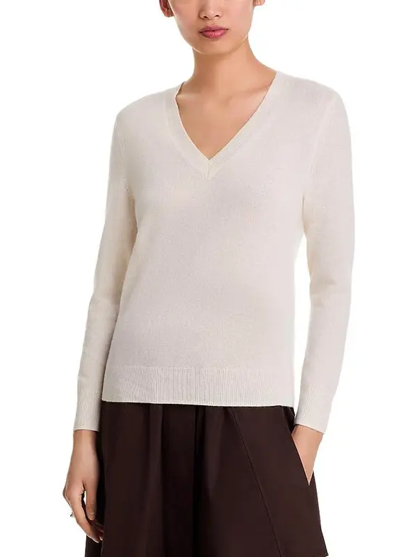 Bloomingdale'S Cashmere V-neck Sweater - Ivory
