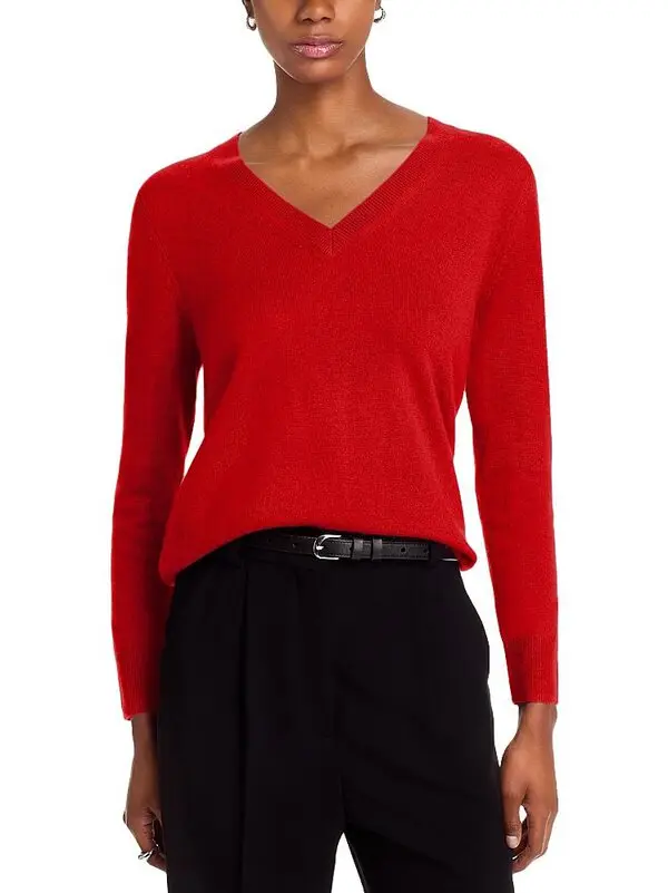 Bloomingdale'S Cashmere V-neck Sweater - Scarlet