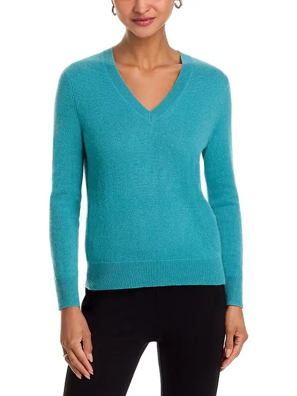 Bloomingdale'S Cashmere V-neck Sweater - Seafoam