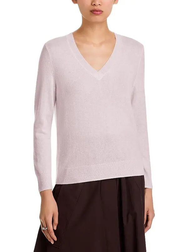 Bloomingdale'S 100% Cashmere V-neck Sweater - Shell Pink