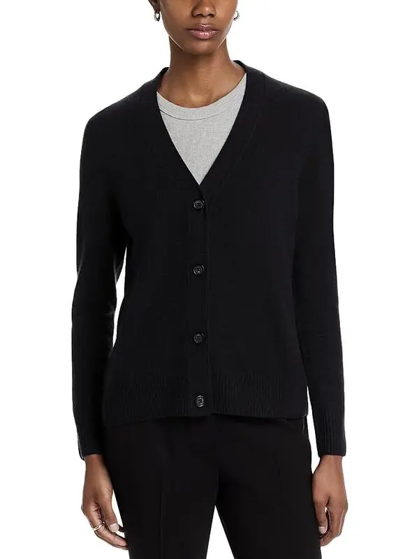 Bloomingdale'S Cashmere V-neck Cardigan Sweater - Black