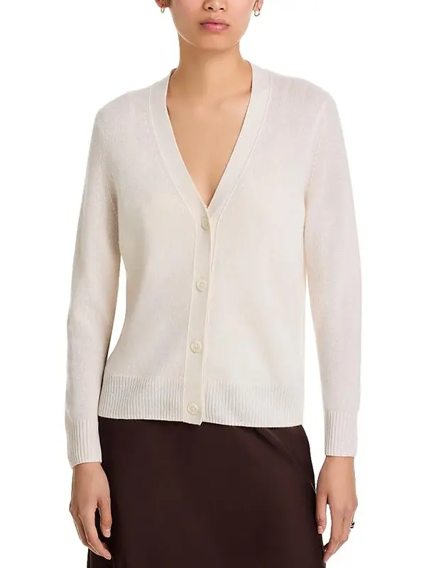 Bloomingdale'S Cashmere V-neck Cardigan Sweater - Ivory