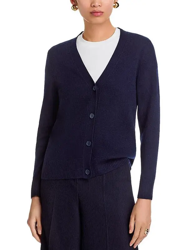 Bloomingdale'S Cashmere V-neck Cardigan Sweater - Navy