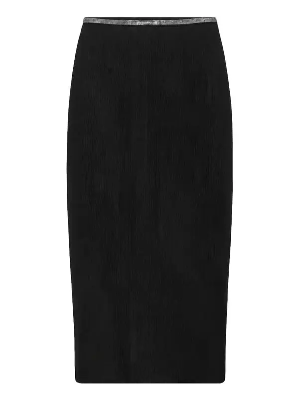 Philipp Plein Signature Midi Skirt - Black