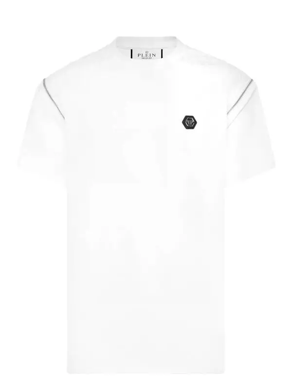 Philipp Plein Quilted-shoulder Short-sleeve T-shirt - White