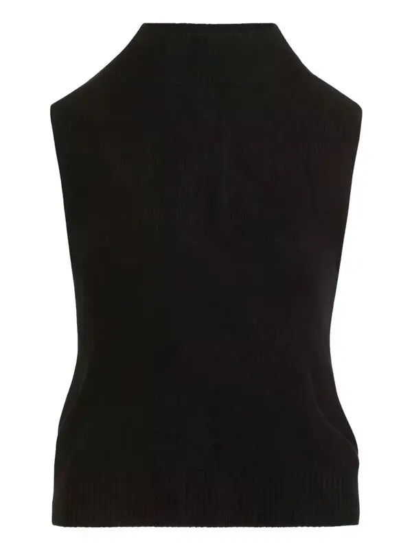 Oscar De La Renta Mock-neck Sleeveless Top - Black
