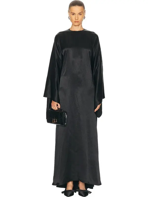 Balenciaga Maxi Satin Dress - Black