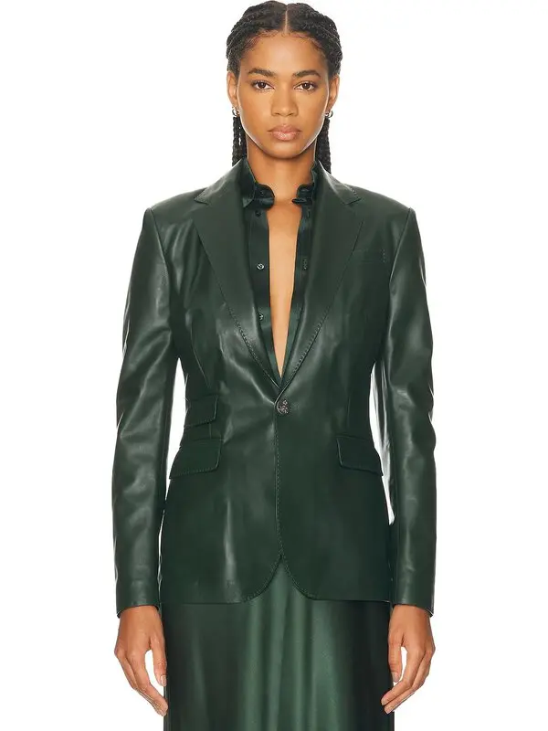 Ralph Lauren Parker Lambskin Jacket - Dark Racing Green