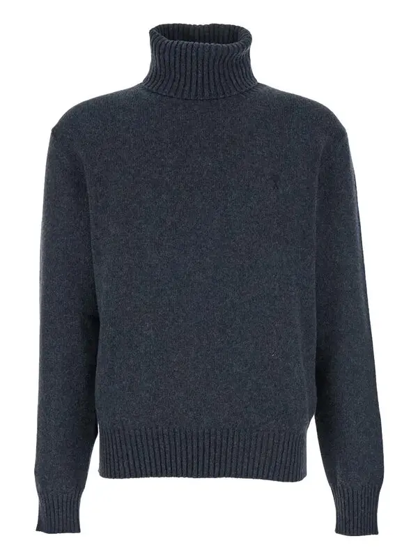 Ami Turtleneck Cashmere Sweater - Grey
