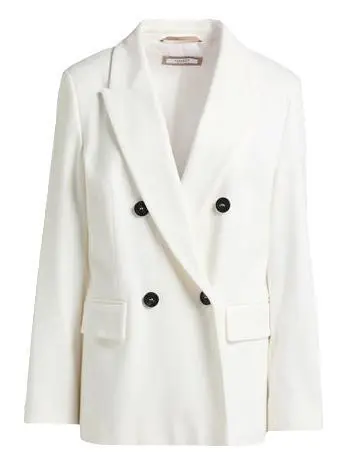 Peserico Cotton & Virgin Wool Blazer - White