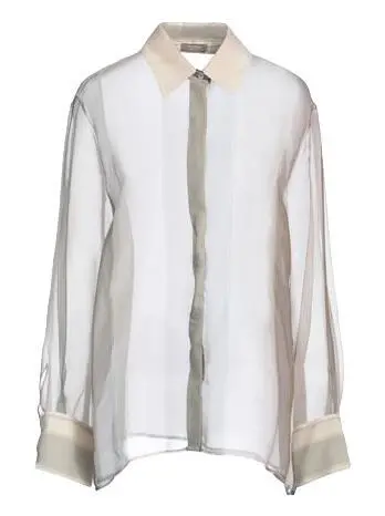 Peserico Striped Crepe Shirt - Beige