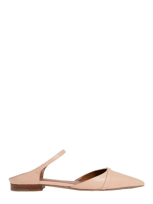 MALONE SOULIERS Uma Leather Point-toe Flats - Blush