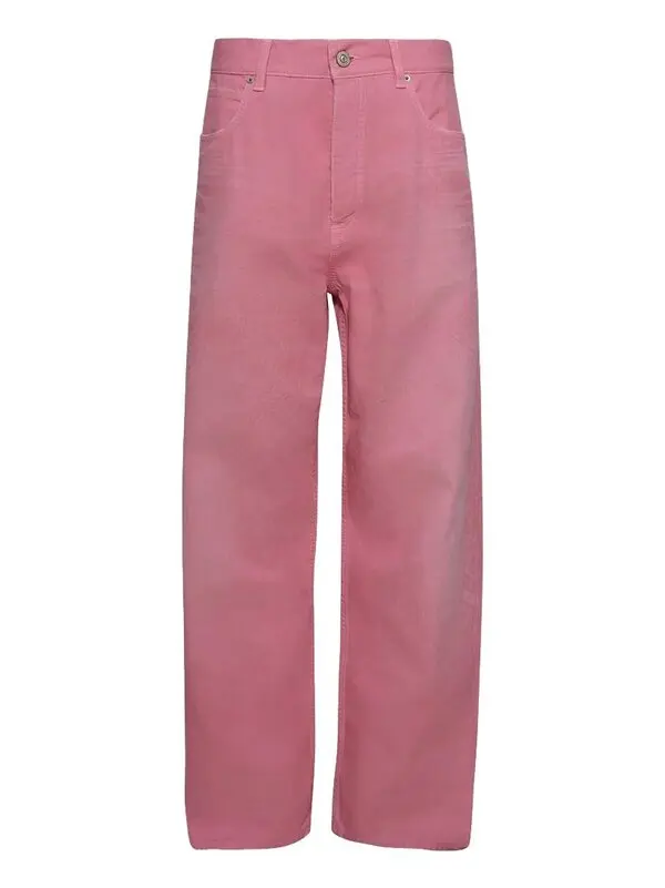 Balenciaga Loose Fit Faded Jeans - Pink