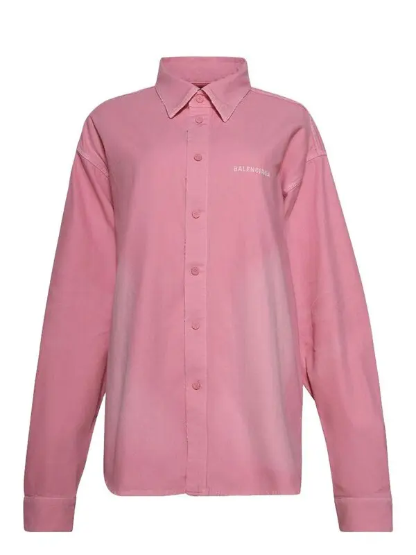 Balenciaga Large Fit Faded Shirt - Pink
