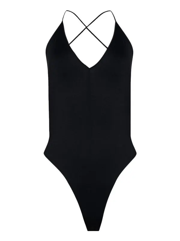 Wardrobe.NYC V-neck Bodysuit - Black