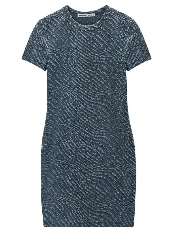 Alexander Wang Jacquard Logo Mini Dress - Grey