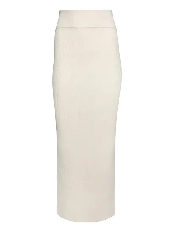 Wardrobe.NYC Knit Column Maxi Skirt - Cream