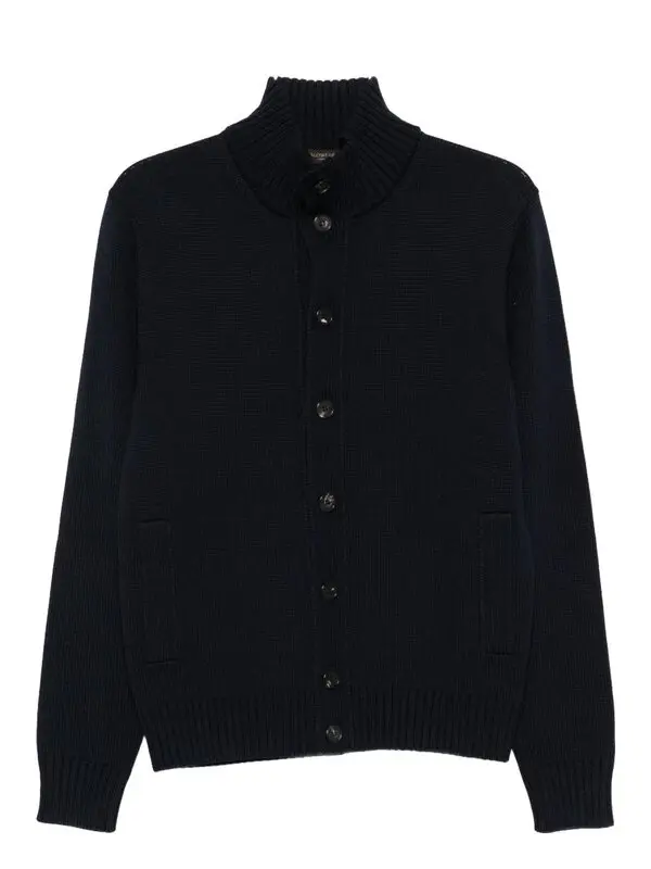 ZANONE Buttoned High Neck Sweater - Black