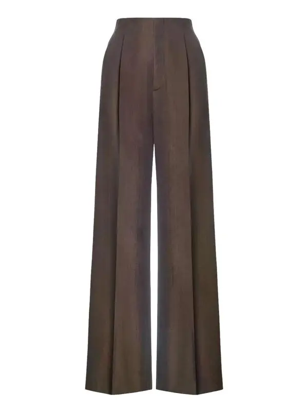 Alberta Ferretti Wool-blend Pleated Trousers - Grey