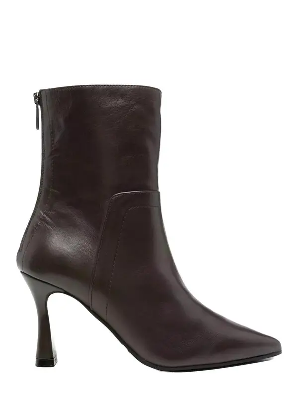 EVALUNA Pointed-toe Heeled Boots - Brown