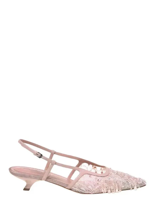 Alberta Ferretti Rhinestone Embellished Pumps - Pink