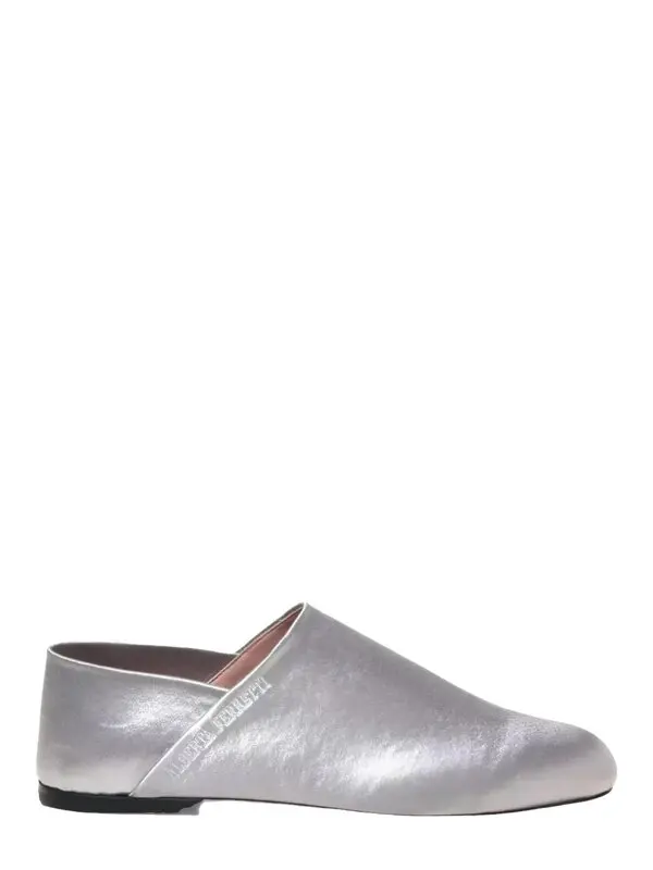 Alberta Ferretti Logo-debossed Leather Loafers - Silver
