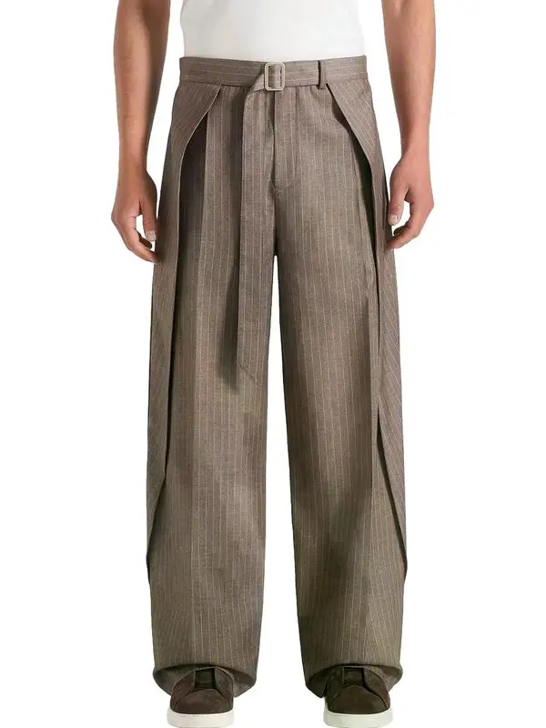 Manière De Voir Charles Wrap-leg Tailored Trousers - Brown