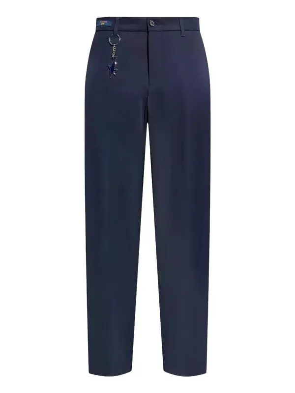 Paul & Shark Straight Leg Trousers With Shark Charm - Blue
